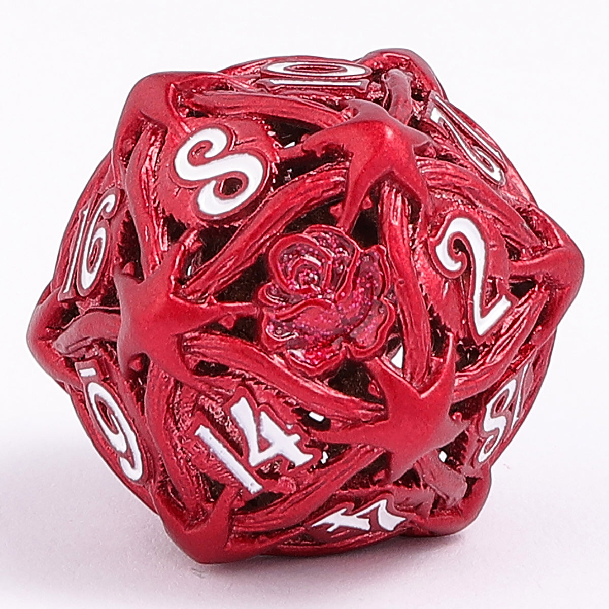 Hollow Metal Rose Dice Set - Red – Hymgho Premium Dice
