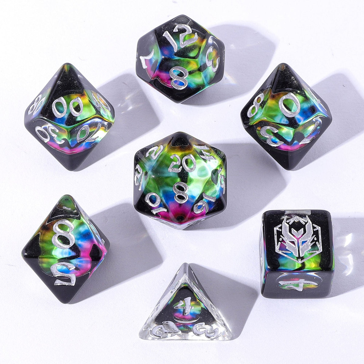Wyrmforged Rollers - Rounded Resin Polyhedral Dice - Dragon Eye Chroma ...